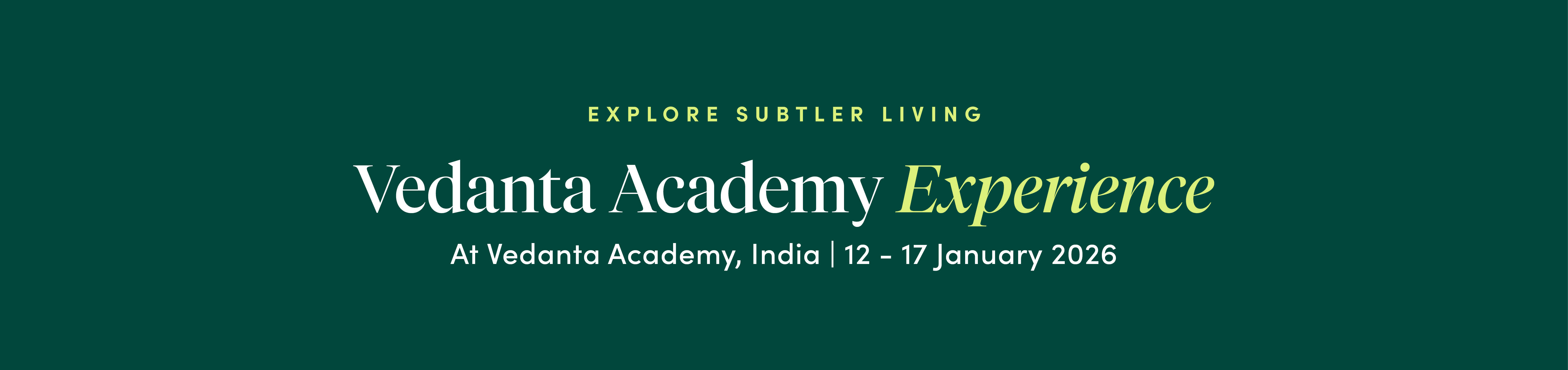 Vedanta Academy Experience